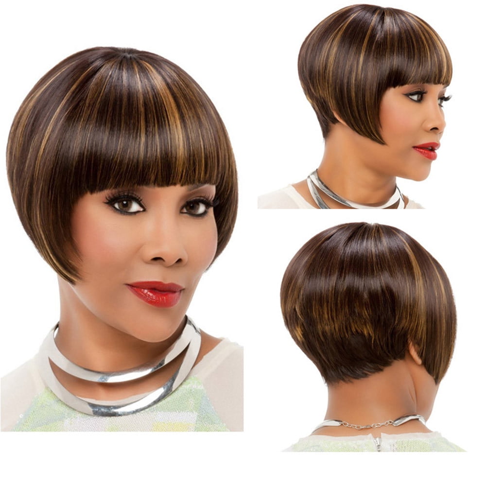 〖Hellobye〗Short Bobo Human Mix Hair Lace Wig Glueless Stragiht Wigs ...