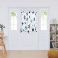 Blue Stars Pattern Door Curtain Sheer Privacy Light Filtering Window ...