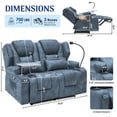 Electric Power Reclining Loveseat Sofa, 4-Point Vibration Massage ...
