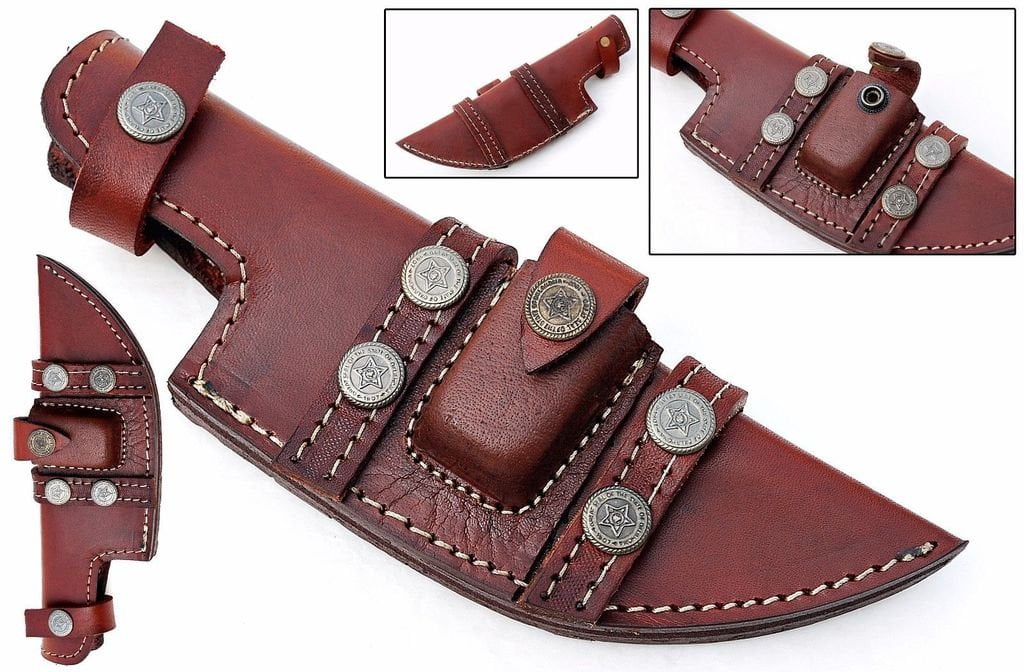 Custom Handmade Horizontal Left Hand Draw Tracker Knife Leather Sheath ...