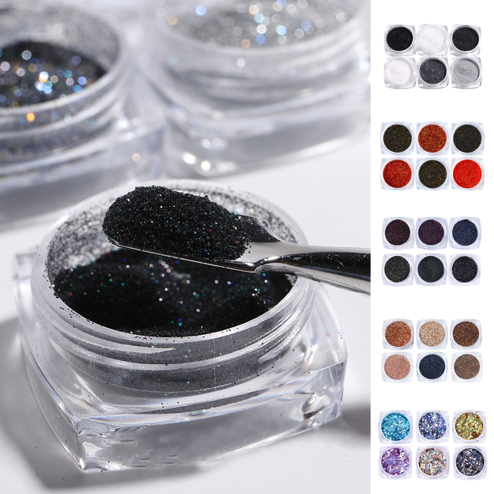 Kripyery 1 Set Nail Glitter Shining Easy Paste Gloss Flash Non-drop DIY ...