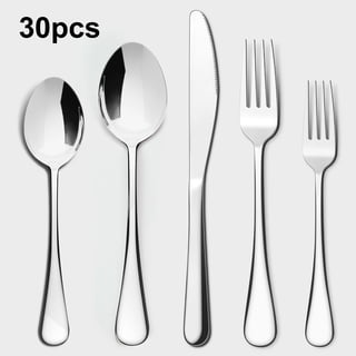 5 Pieces Flatware Set Stainless Steel Flat Cutlery Set for Kitchen ...
