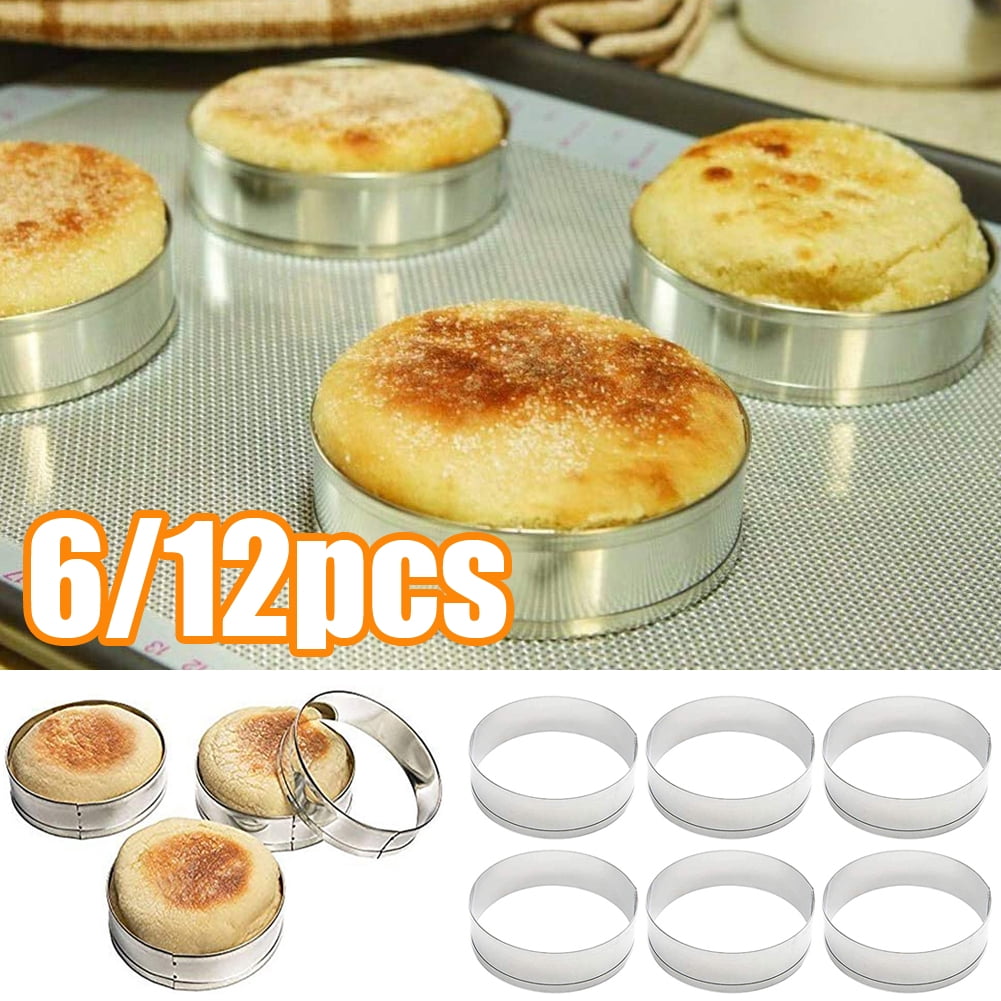 Travelwant 6/12Pcs Baking Rings,English Muffin Rings Crumpet Rings ...
