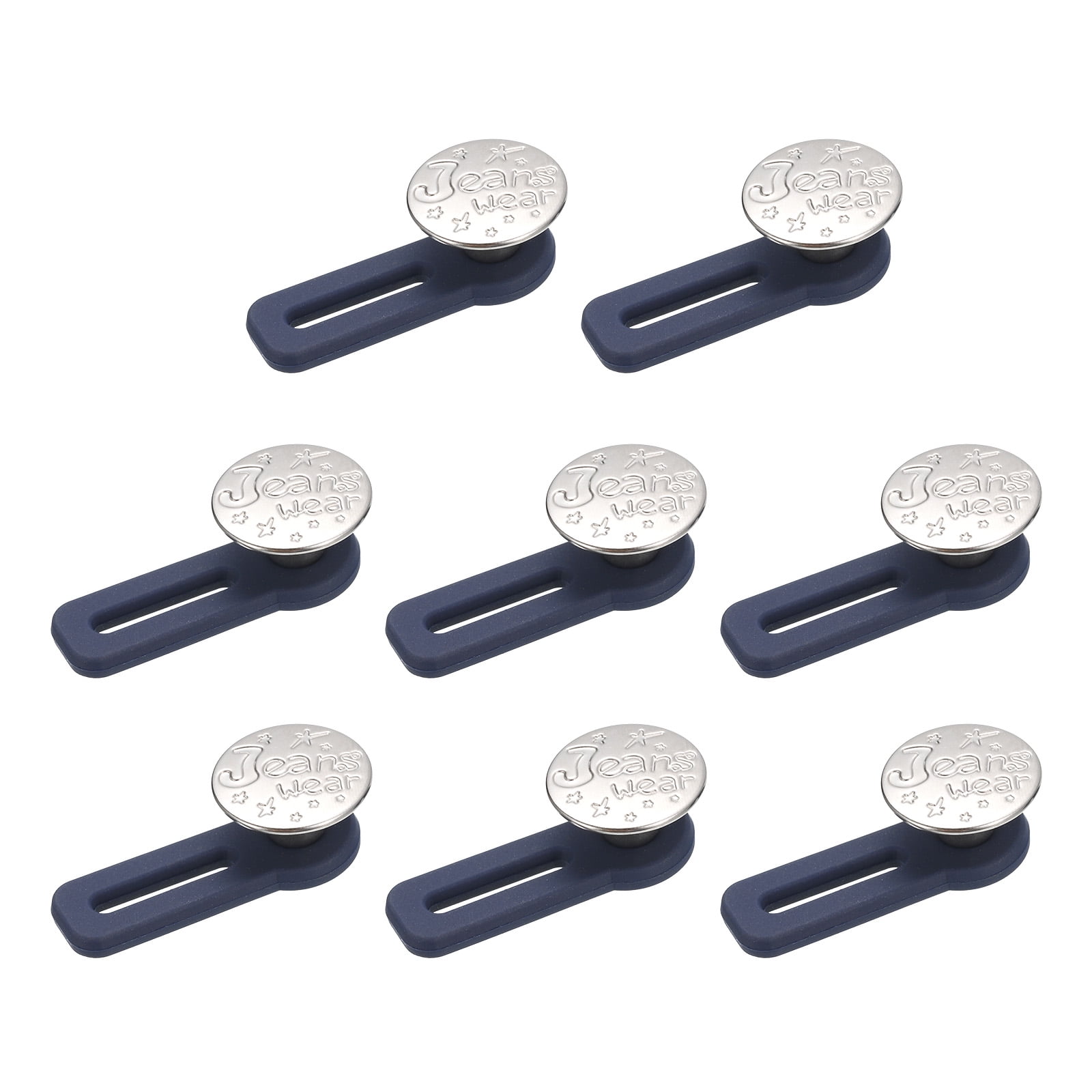 Button Extenders, 8pack - Silicone Button Extenders for Jeans(Silver,1. ...