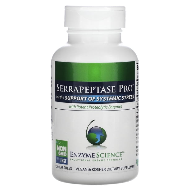 Serrapeptase Pro with Potent Proteolytic Enzymes, 120 Capsules, Enzyme ...