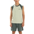ITSAME Boys Summer Outfit Set Color Block Tank Top & Shorts 2-Piece ...