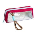 AuroraX Large Clear Pencil Case Zipper Pencil Pouch Handle Solid Color ...