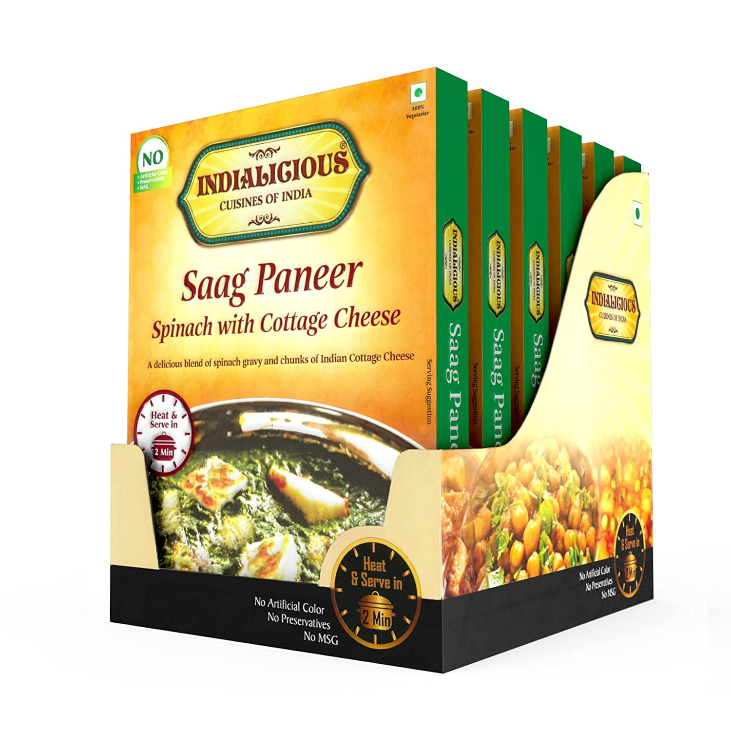Indialicious Ready to Eat Meal Saag Paneer (Spinach with Cottage Cheese ...