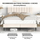 Flolinda Queen Size Platform Bed Frame, Velvet Upholstered with Full ...
