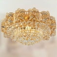 FINE MAKER 6-Light Luxury Crystal Ceiling Light, LED, Gold Metal Finish ...