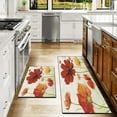 Red Orange Kitchen Rugs Set of 2 Anti-Fatigue Cushioned Floor Mats ...