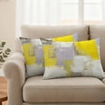Abstract Yellow Gray Graffiti Waterproof Throw Pillow Covers Set of 2 ...