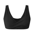 Towed22 Womens Twist Front Bikini Top V Neck Push Up Padded Swimsuit Top Bathing Suitsblackxl