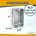 (10 Pack) 4 x 2 Inch Single-Gang Deep Metal Electrical Box, 2-1/8 ...