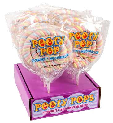 Poofy Pops Strawberry Marshmallow Lollipop Candy, 2.5 Ounce - 12 Count ...