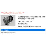 A/C Compressor - Compatible with 1990 Rolls-Royce Silver Spur - Walmart.com