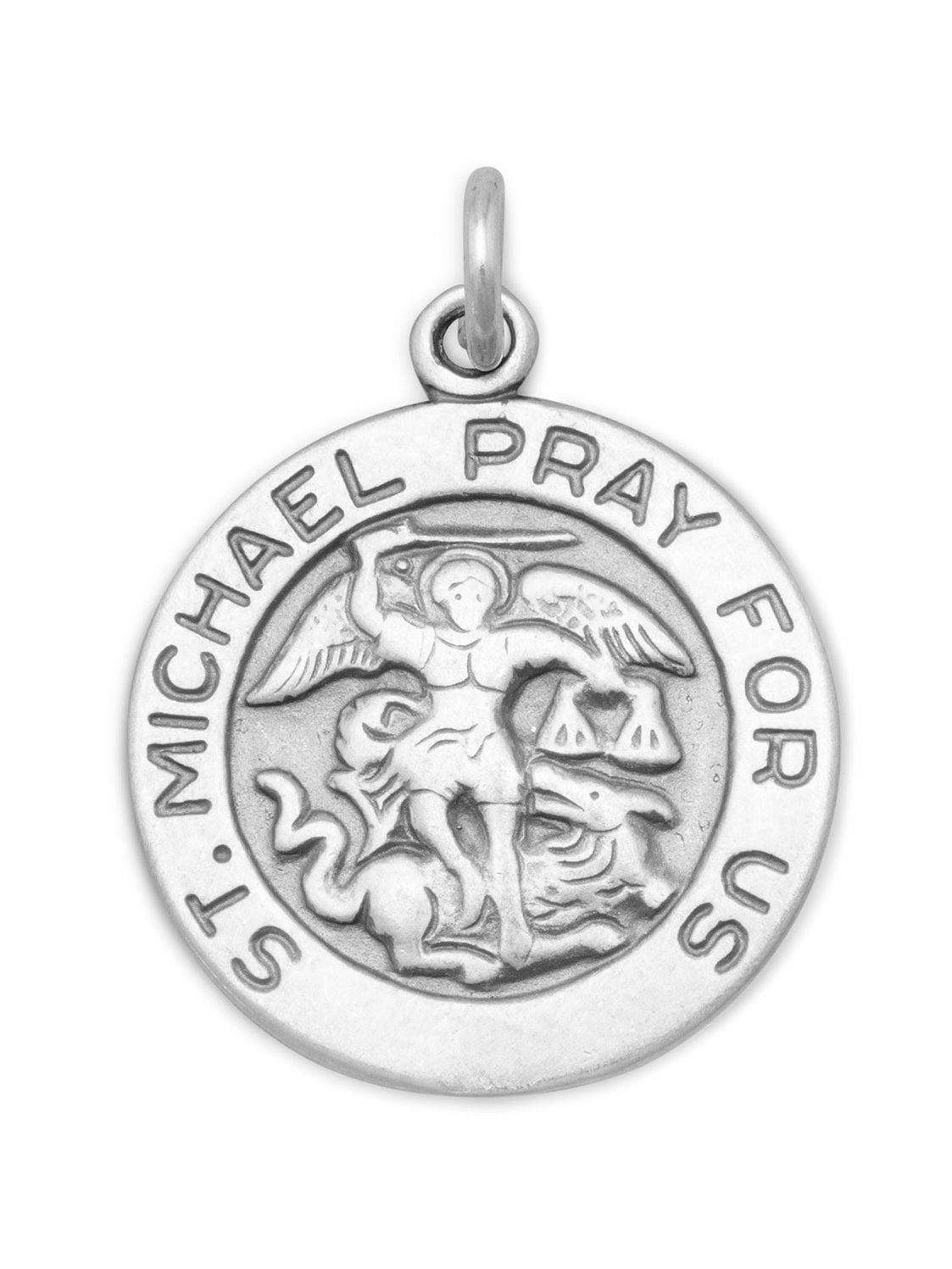 St. Michael Charm Small Medallion Pendant Sterling Silver - Walmart.com