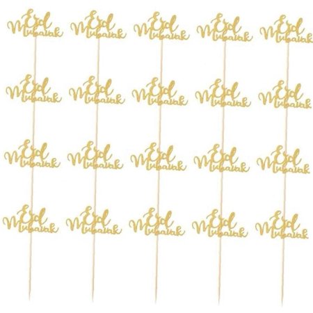 20pcs Eid Mubarak Cake Topper Muslim Islamic Topper for Wedding Baby ...