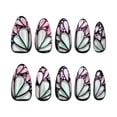 Scnwvu Medium Press on Nails Almond Shape with 3D Butterfly Designs ...