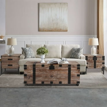 NauticalMart aviator luggage trunk side table, soft close drawers for ...