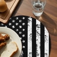 Black White Round 13 Inch Placemats Set of 8, Retro Stars Stripes Flag ...