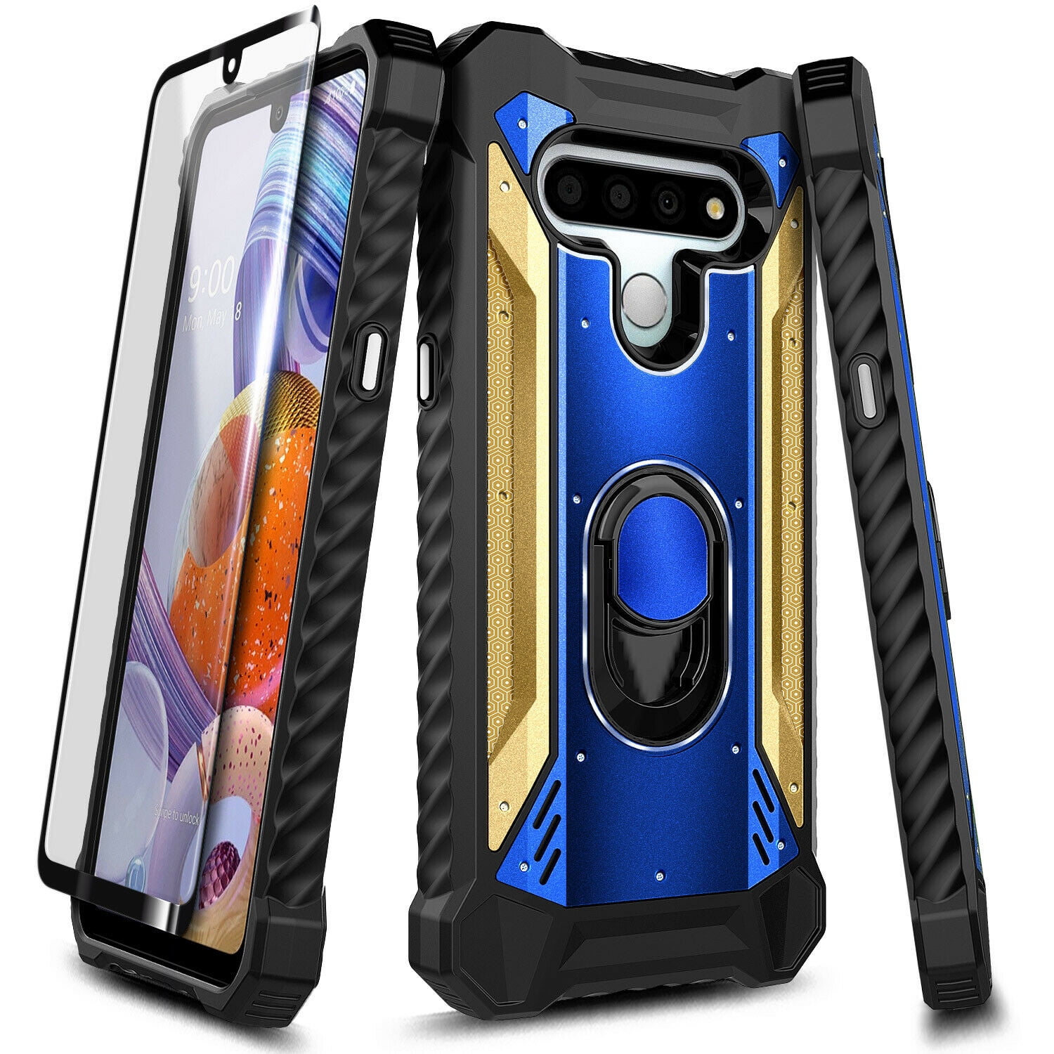 For LG K51 / LG Reflect Case with Tempered Glass Screen Protector (Full ...