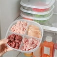 TERGAYEE Transparent Refrigerator Storage Box,With Lid Four Division ...