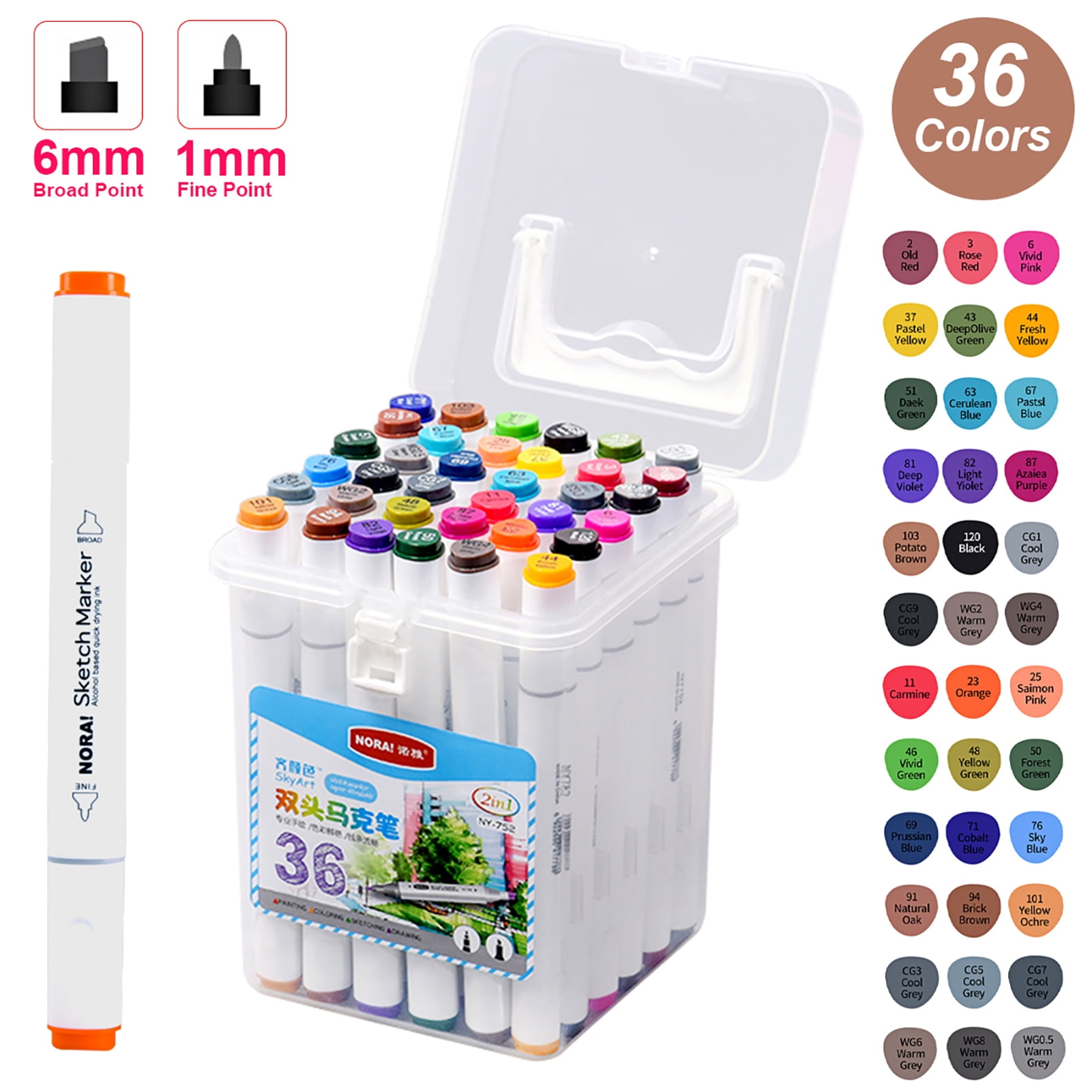 Click here for Amdohai 36 Colors Art Markers Set Dual Heads Broad... prices