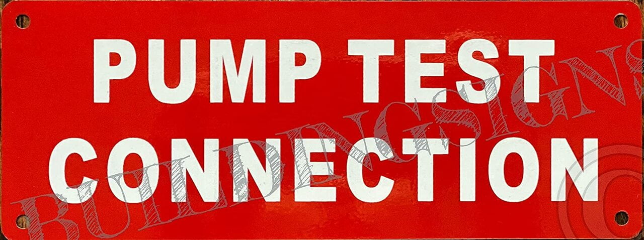 Pump Test Connection Sign (red, Aluminium 3X8) (ref-2201) - Walmart.com