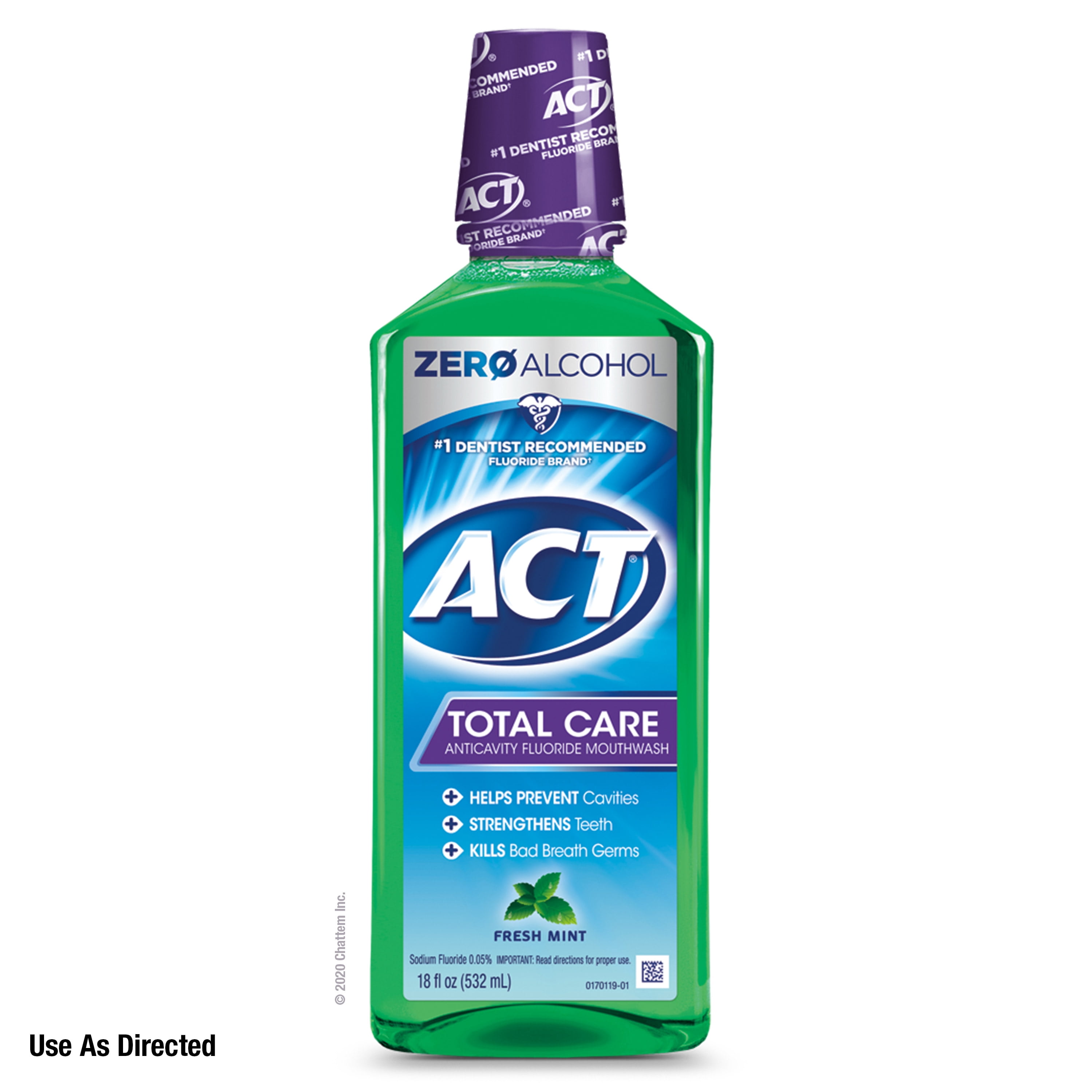 ACT Total Care Anticavity Mouthwash (18 Oz, Fresh Mint) - Walmart.com ...