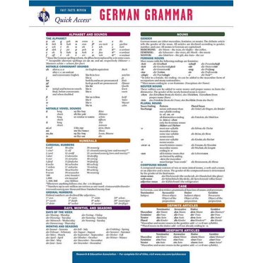 German Grammar : Quickstudy Laminated Reference Guide (Edition 2) (Book ...