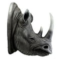 Ebros Safari Black Rhino Wall Plaque 14.5"Tall Taxidermy Rhinoceros Art ...