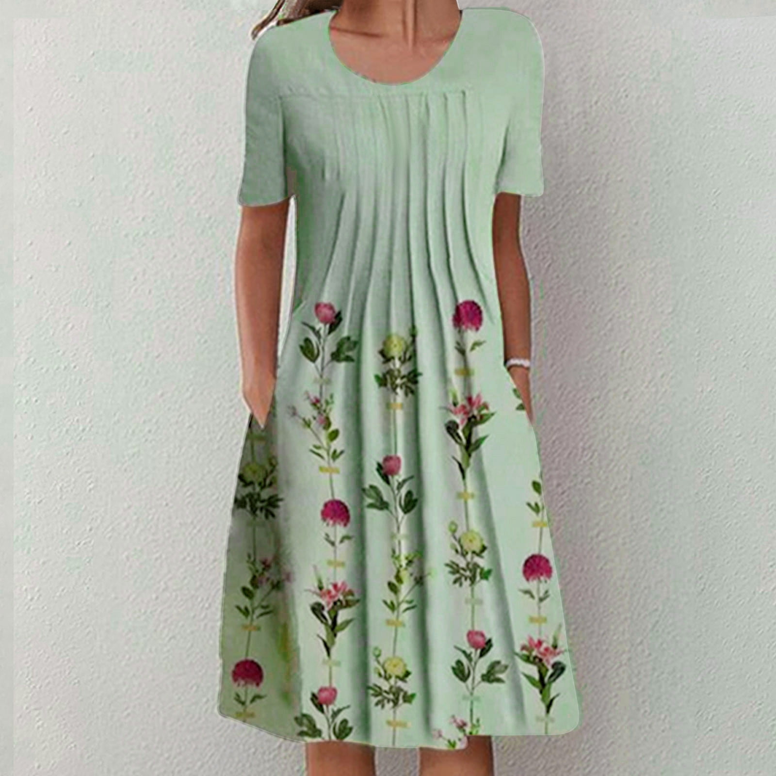 Click here for Yievot Womens Summer Dress Casual Round Neck Short... prices