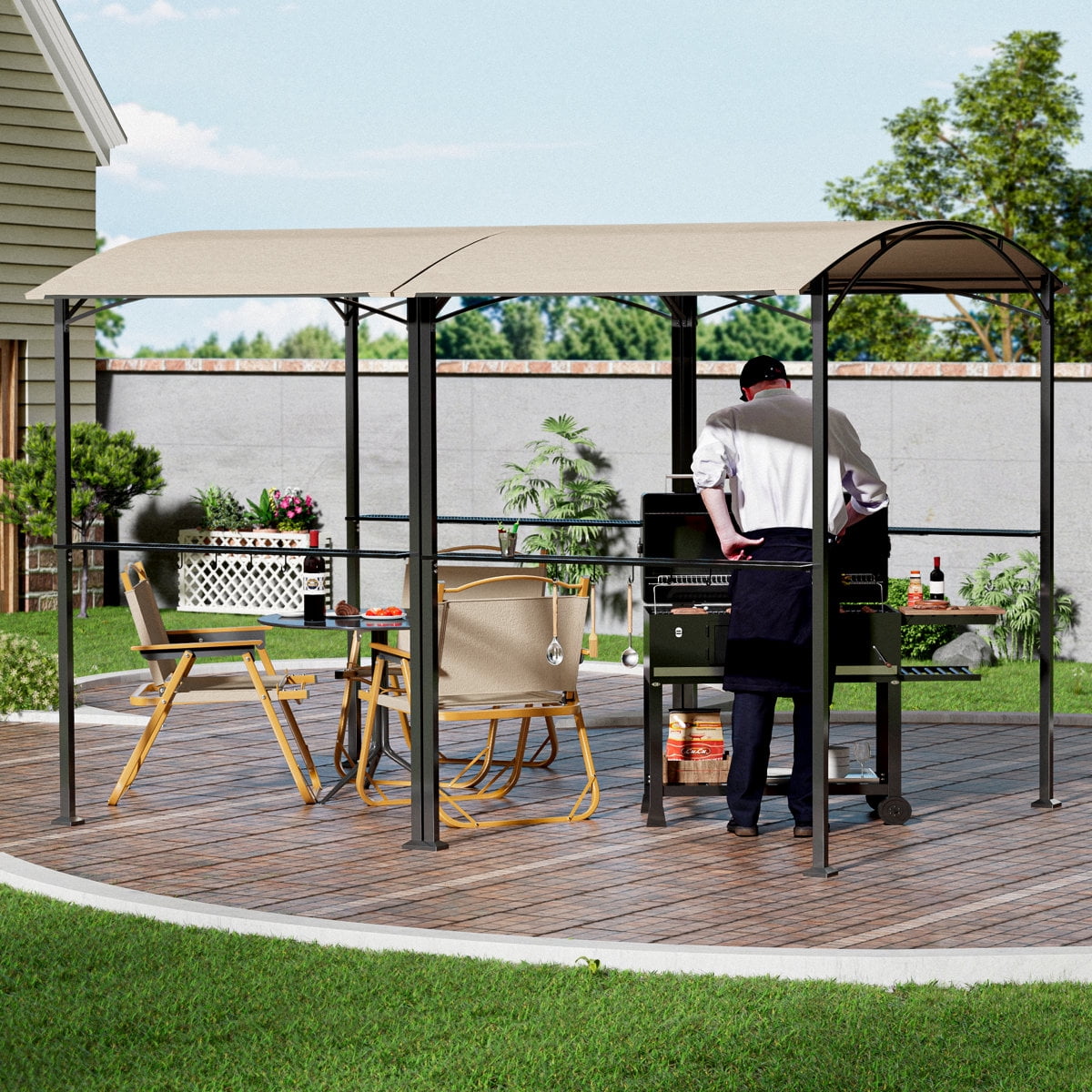 Click here for Kullavik Set Of 2 8x5ft Metal Bbq Grill Gazebo Wit... prices