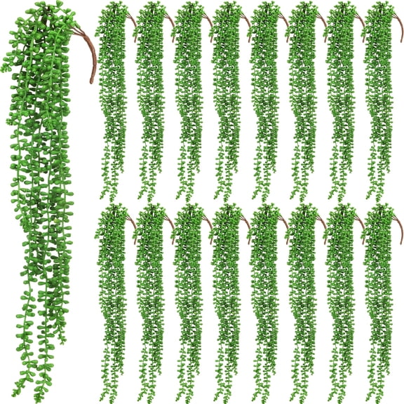 16Pcs Artificial Hanging Succulent Plants, 24 Inch Faux String of ...
