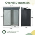 OC Orange-Casual 5'x3' Outdoor Storage Shed, Black Galvanized Steel ...