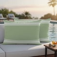 2 Pack Outdoor Waterproof Throw Pillow Covers,Grazing Green White ...