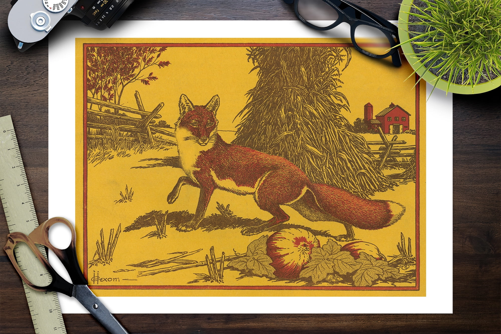 Vintage Fox Print