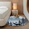 Black Elk 4' Round Rug for Cozy Reading Nook Home Office Chair Area ...