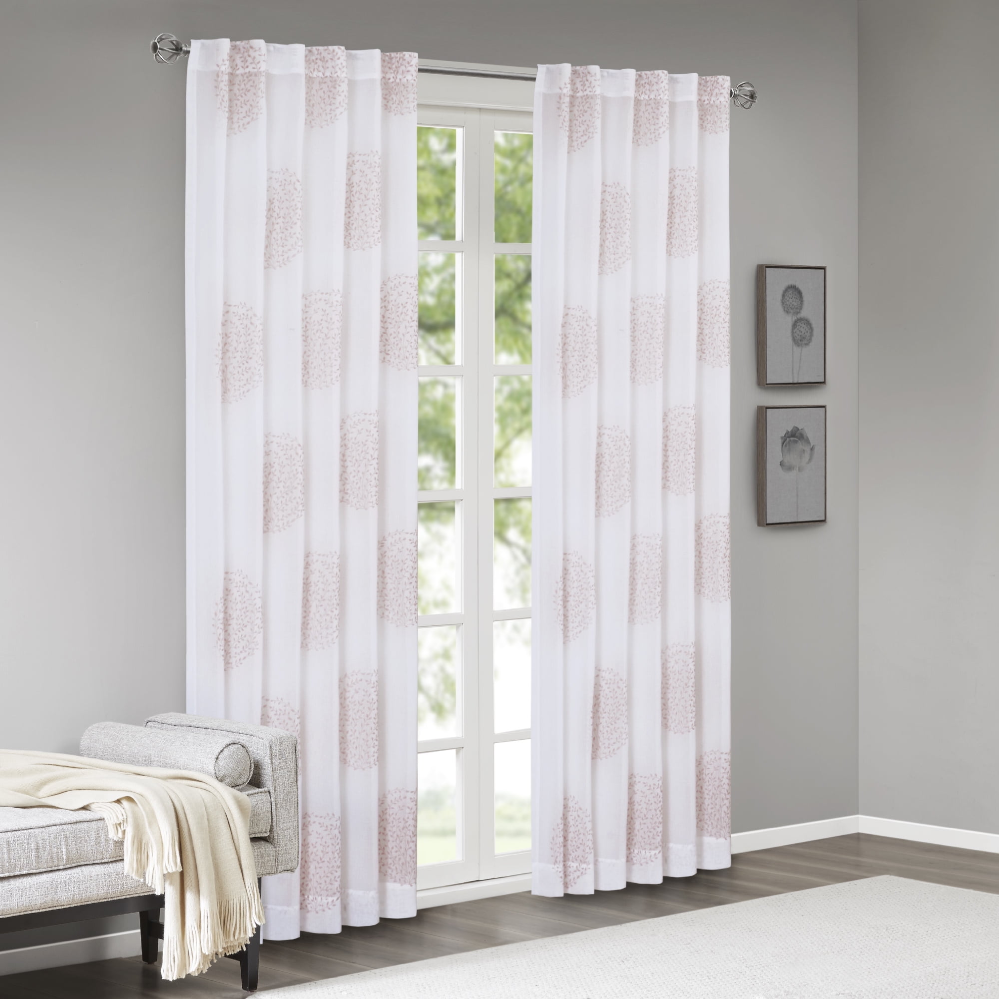 Home Essence Ophelia Sheer Branch Flocking Window Panel - Walmart.com