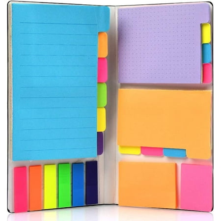 HEIBIN Post-its in 6 sizes and 7 colors, adhesive markers for the ...