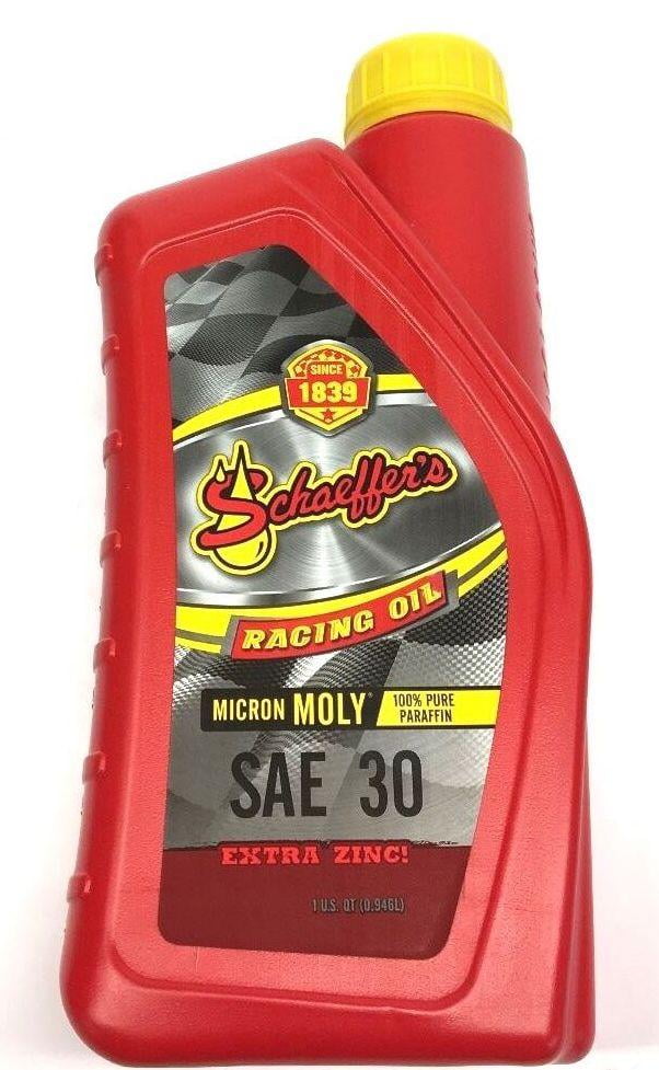 Schaeffer's Racing Oil 011030-012S Micron Moly SAE 30 Extra Zinc, 1 qt ...