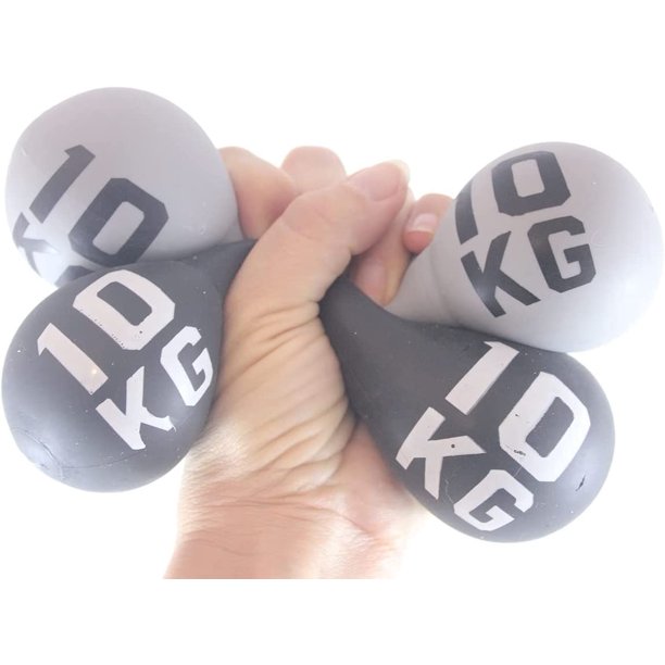 Set of 2 Dumbbell Soft Doh Filled Stress Ball - Dumbell Weights Squishy ...