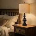 "Oneach 20"" Retro Black Table Lamps Set of 2 for Bedroom, Living Room ...