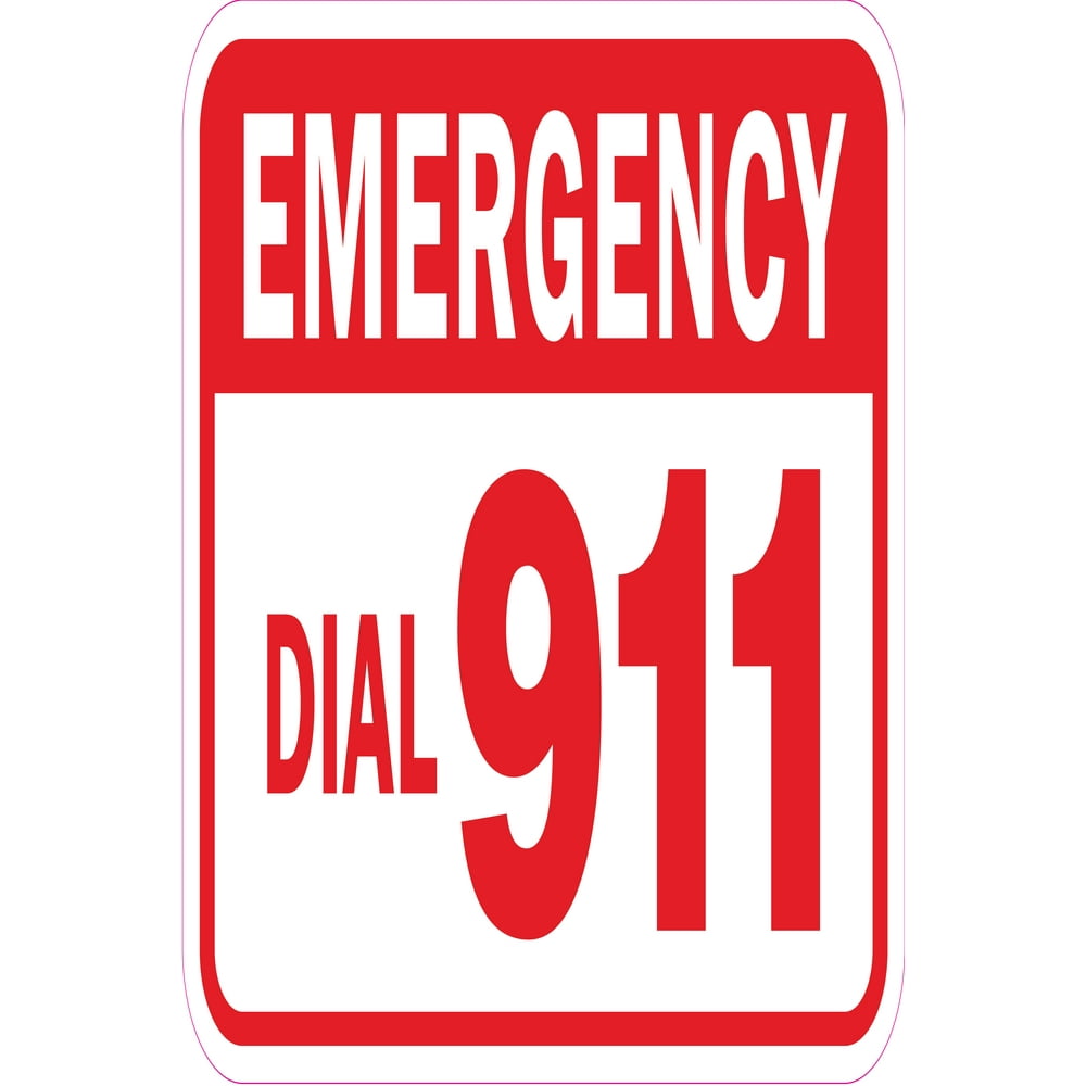Emergency Dial 911 Sign 12" x 18" Heavy Gauge Aluminum Signs - Walmart ...