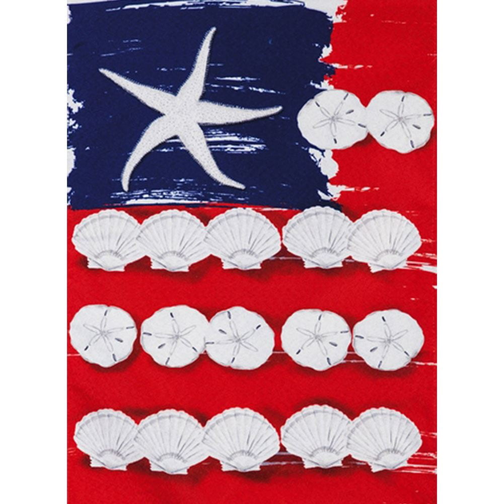 Evergreen Linen Garden Flag - Patriotic Seashells - Walmart.com