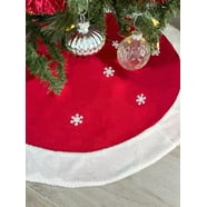 36 Inch Faux Fur Christmas Tree Skirt White Plush Skirt for Merry ...