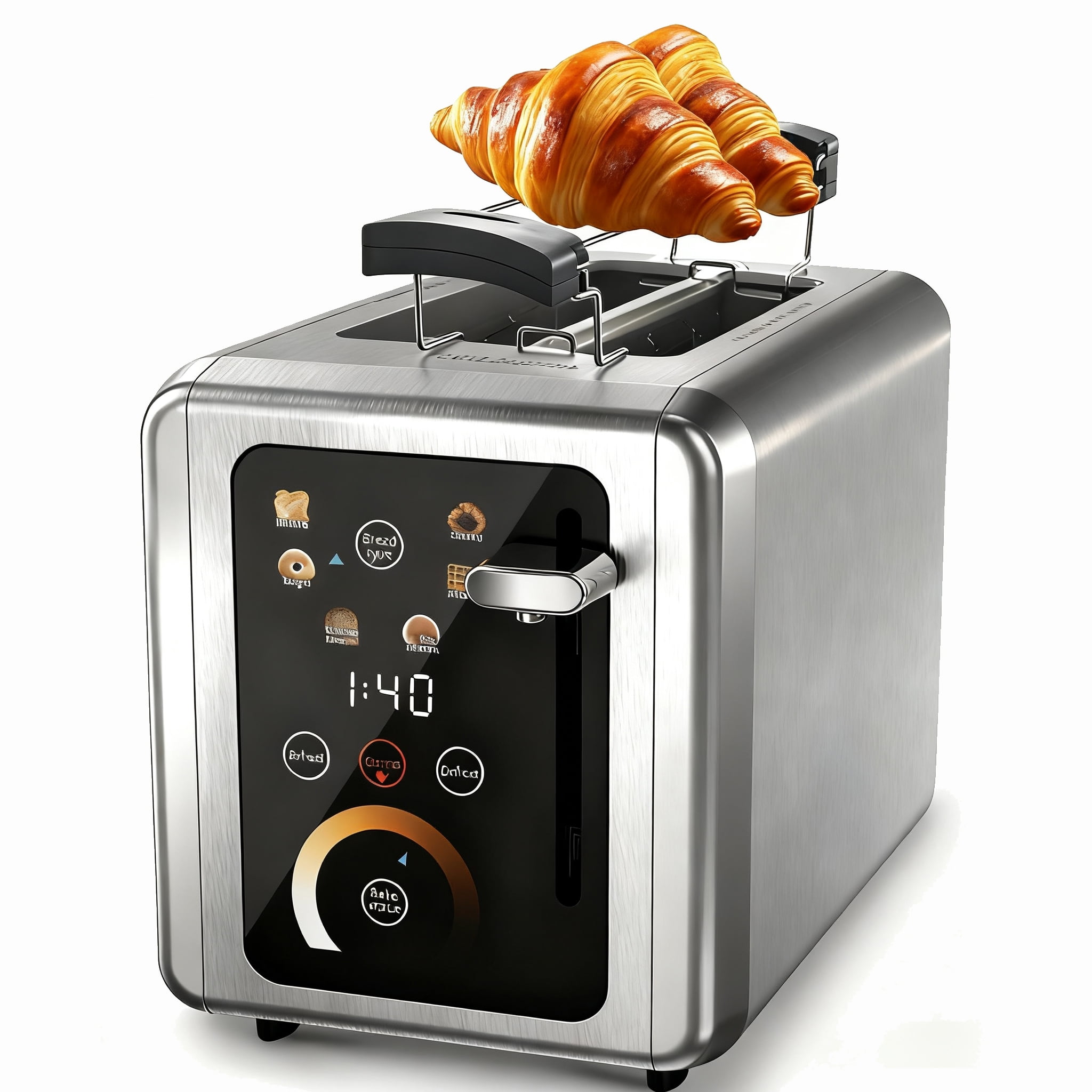 WHALL 2-Slice Touchscreen Toaster, Stainless Steel Digital Timer with ...