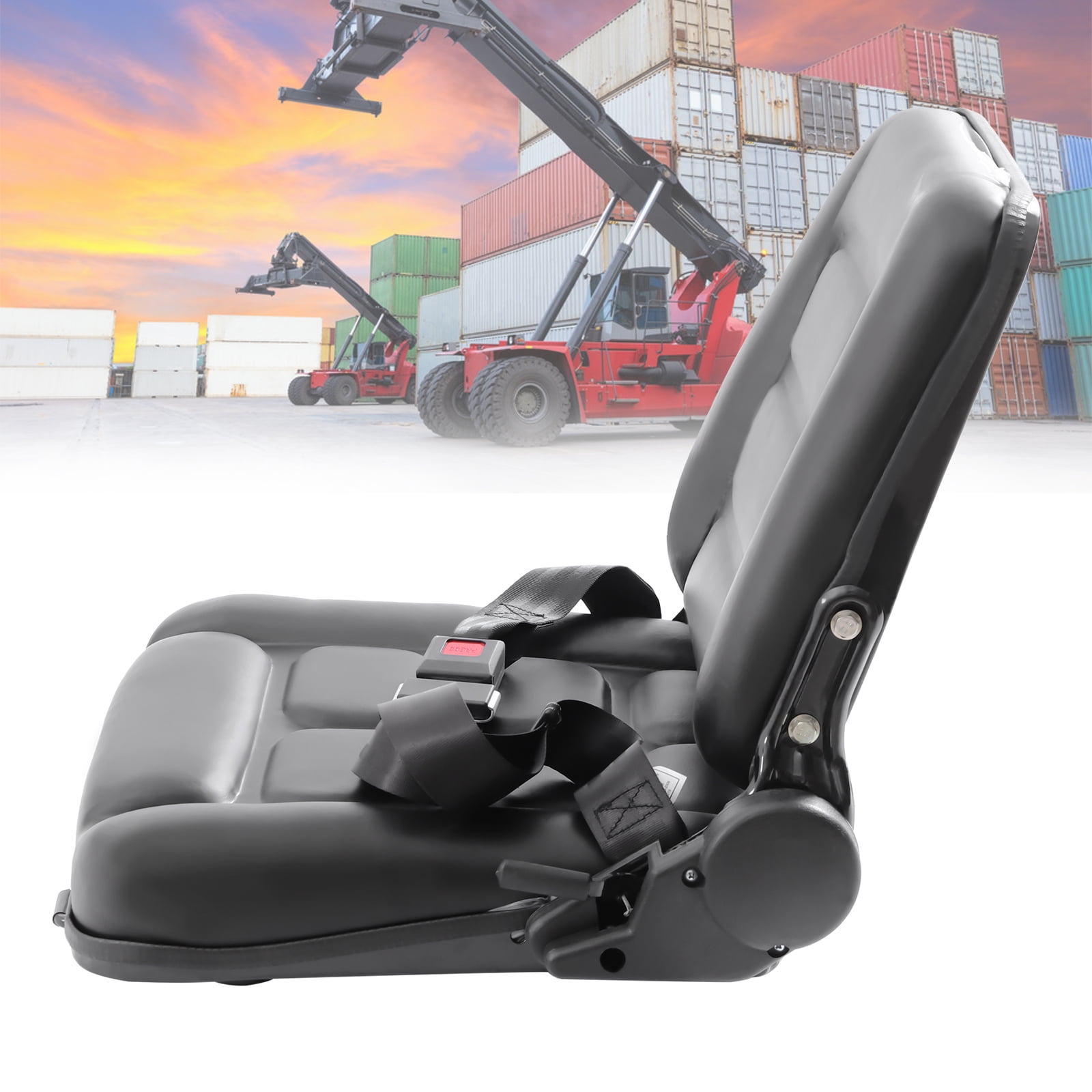 Miumaeov Universal Forklift Seat with Adjustable Back Safety Belt And ...