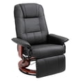 Faux Leather Recliner Chair with Footrest, Swivel Living Room Lounge ...
